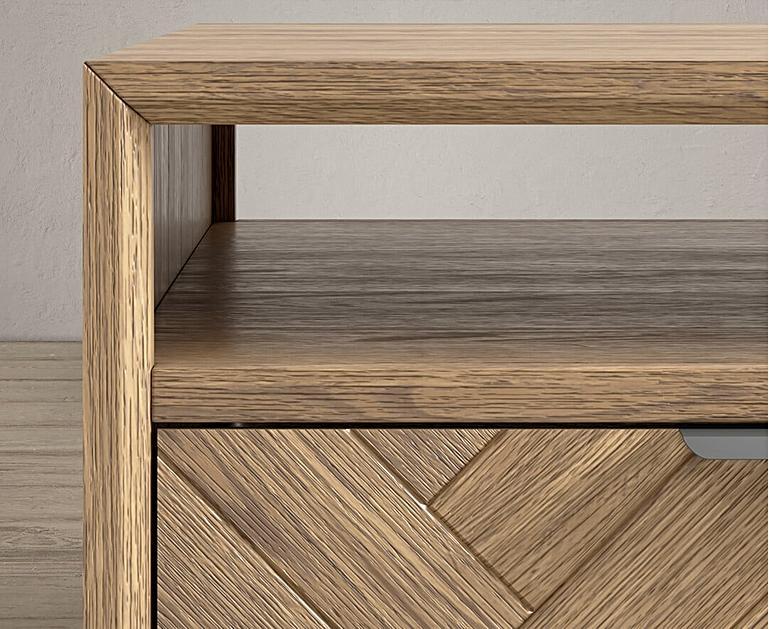 Herringbone Solid Oak 4 Drawer Coffee Table | Oak Furniture Superstore