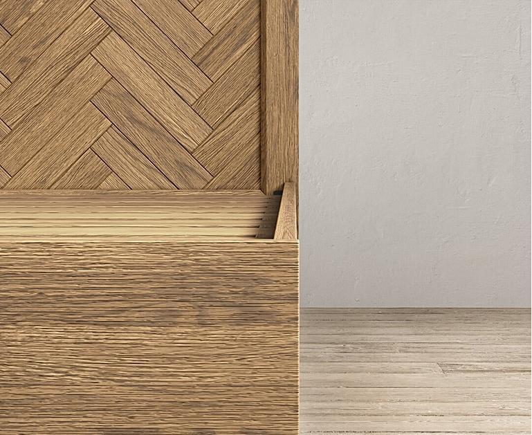 Herringbone Solid Oak King Size Bed | Oak Furniture Superstore