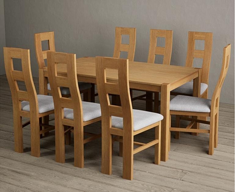 York 150cm Solid Oak Dining Table with Flow Back Chairs | Oak Furniture ...