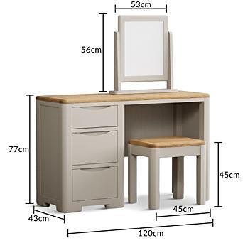 Alba Oak and Soft White Painted Dressing Table Set | Oak Furniture ...