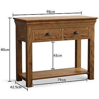 Burford Rustic Solid Oak Console Table | Oak Furniture Superstore