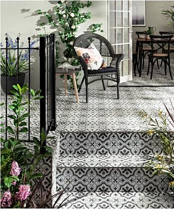 Grey Patterned Outdoor Floor Tiles - Home Alqu