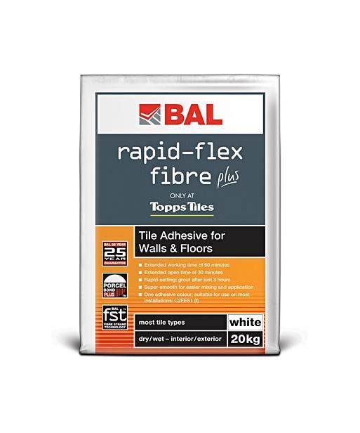 BAL Rapid-Flex Fibre Plus White 20kg | Topps Tiles
